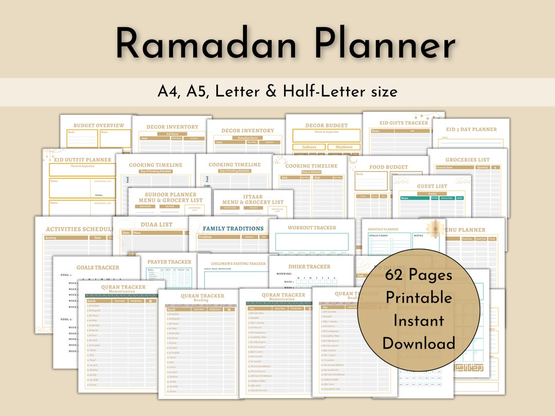 Ramadan Planner Printable, Ramadan Journal, Muslim Planner, Quran ...