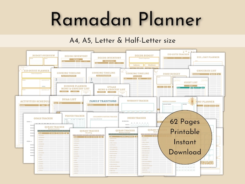 Ramadan Planner Printable, Ramadan Journal, Muslim Planner, Quran ...
