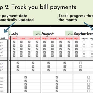 Bill Tracker Spreadsheet, Google Sheets Bill Calendar, Bill Payment ...