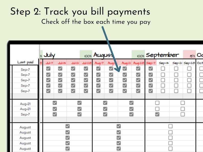 Bill Tracker Spreadsheet, Google Sheets Bill Calendar, Bill Payment ...