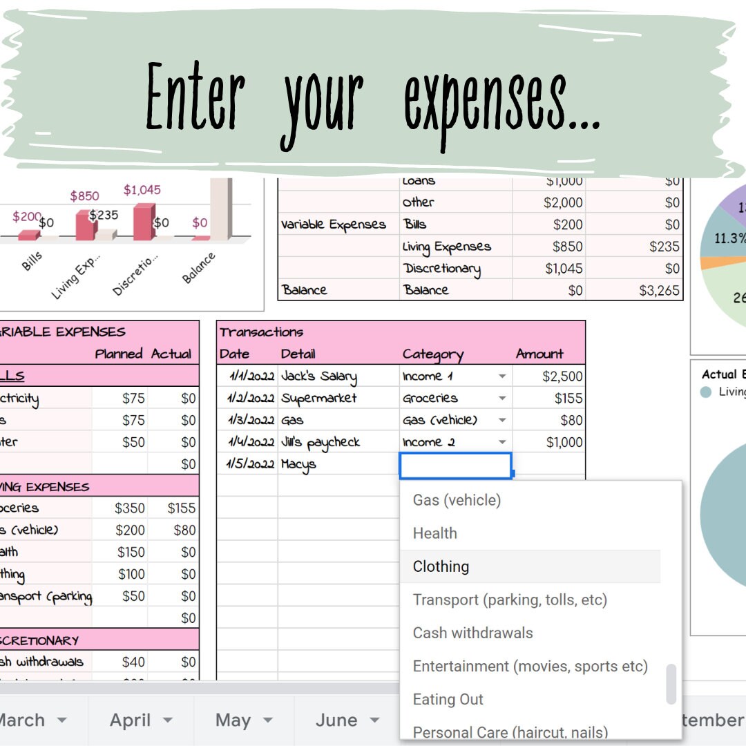 Annual Budget Planner & Tracker Monthly Budget Budget - Etsy