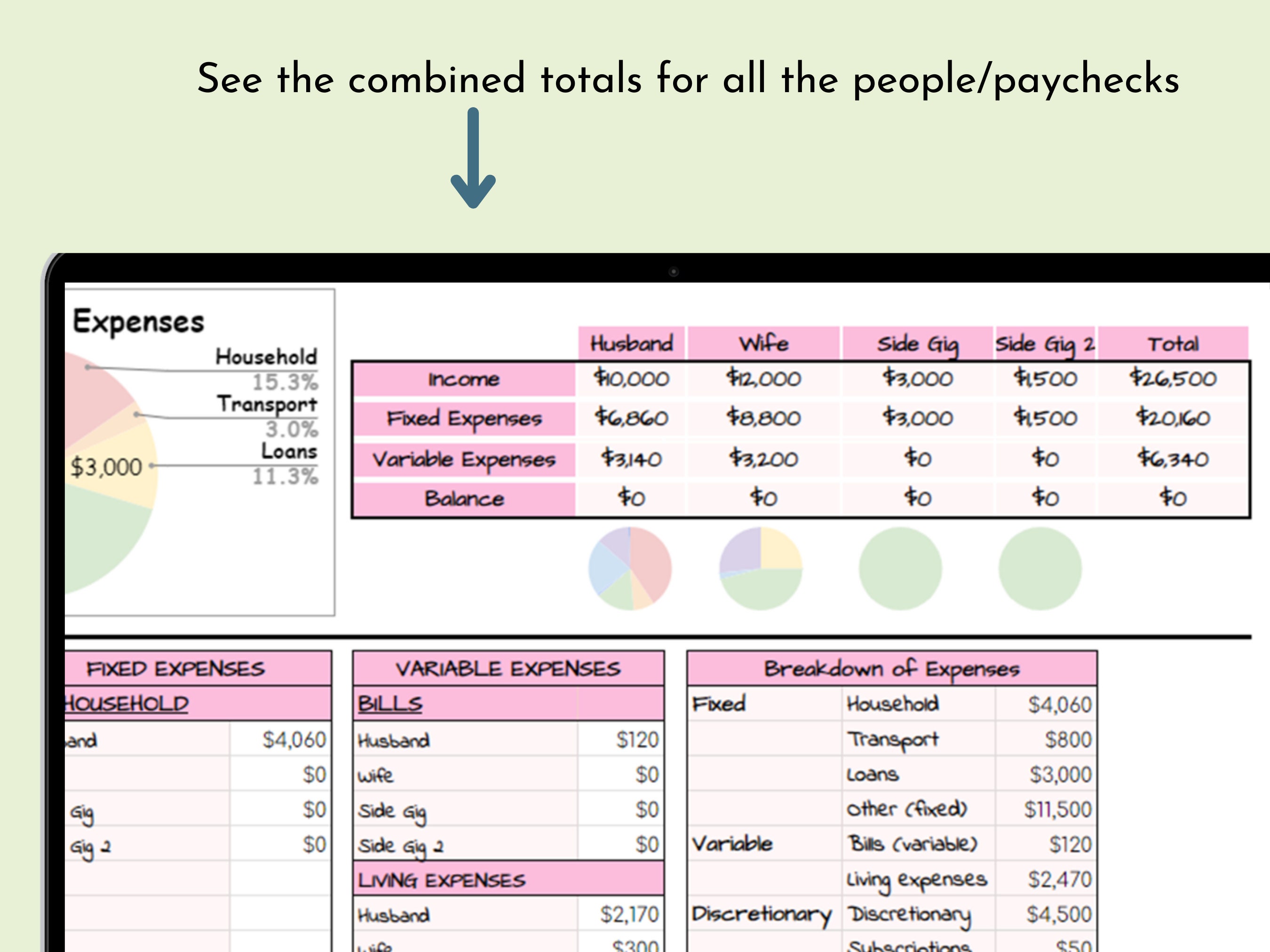 Couples Budget Google Sheets Spreadsheet, Monthly Budget Template ...