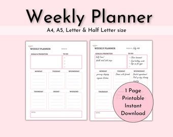 Monthly Planner (compact), Month at a Glance, Printable Planner ...