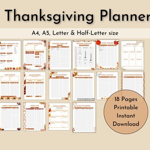 Thanksgiving Planner Printable, Thanksgiving Organizer, Holiday Planner ...