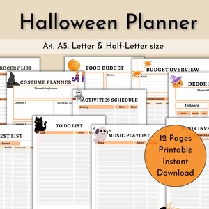 Halloween Planner Printable, Halloween Party Planner, Halloween Bundle ...