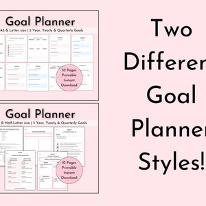 Goal Planner Bundle, Fillable, Printable, Fitness Tracker, Meal Planner ...