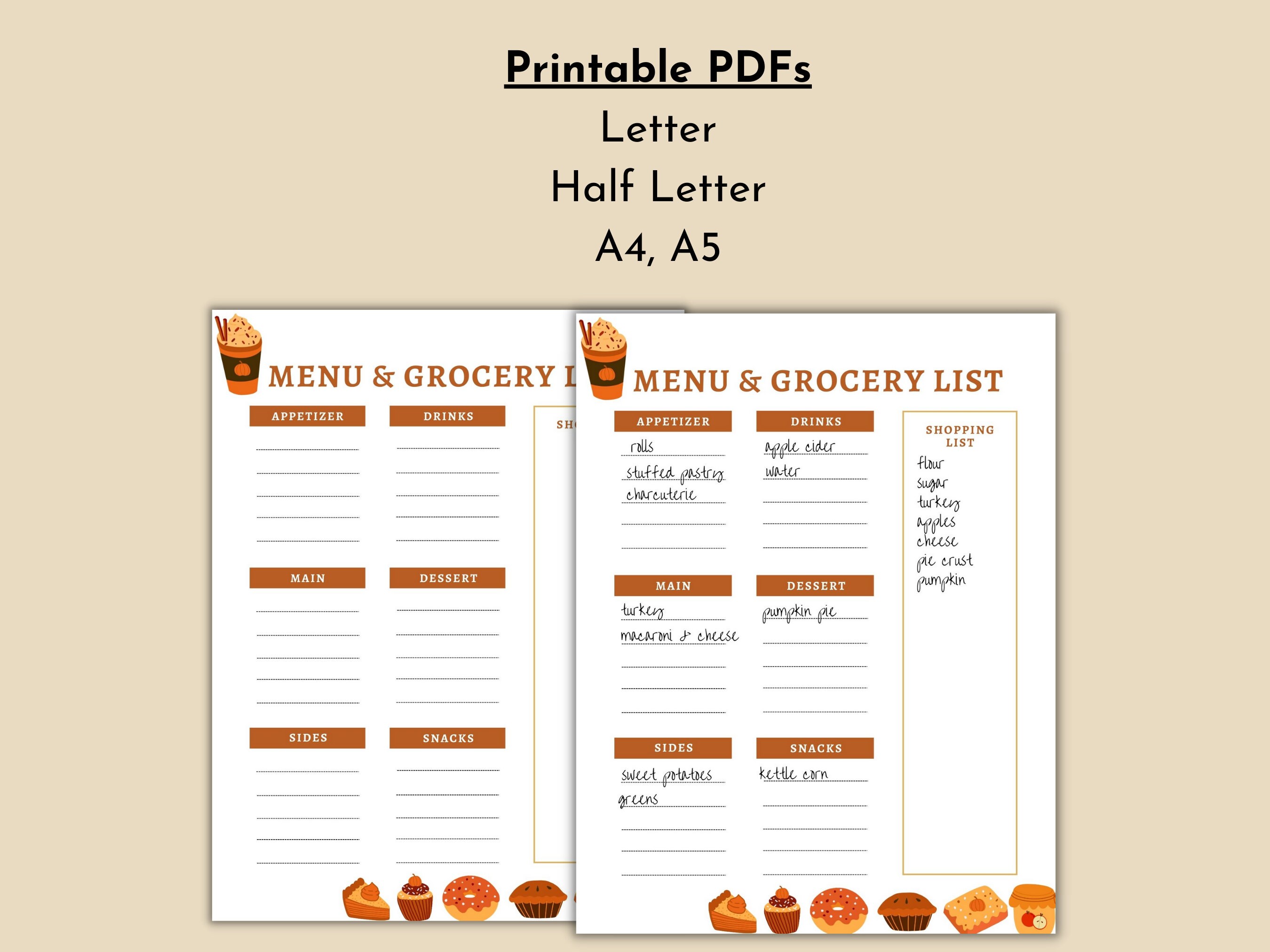 Thanksgiving Planner Printable, Holiday Organizer (A4, A5) - Etsy