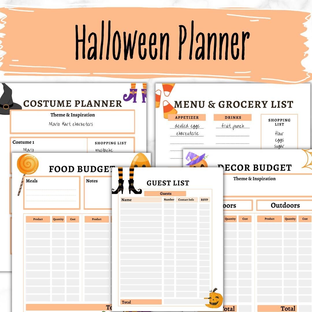 Halloween Planner Printable Halloween Party Planner - Etsy