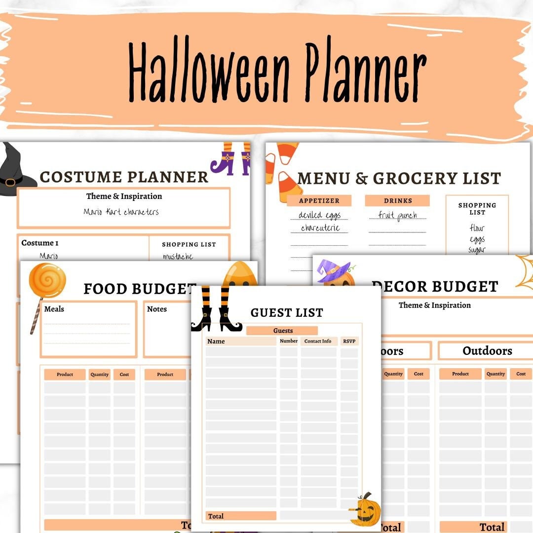 Halloween Planner Printable Halloween Party Planner - Etsy