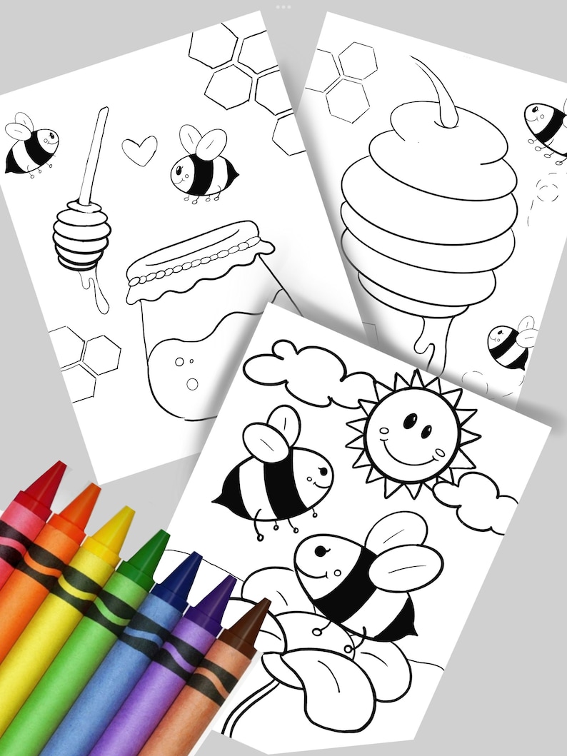 10 Fun and Easy Printable Coloring Pages - Etsy UK