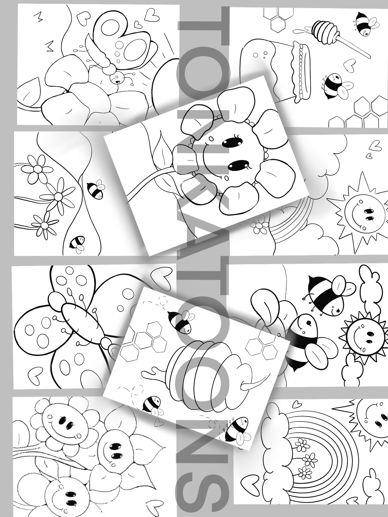 10 Fun and Easy Printable Coloring Pages - Etsy