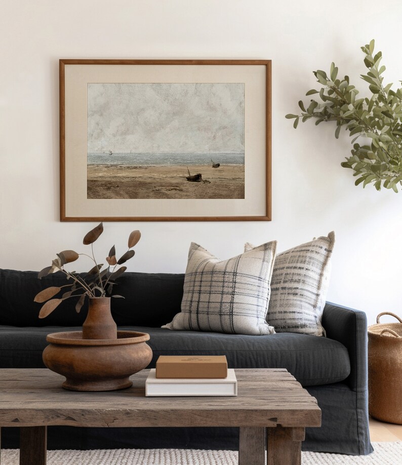 Shoreline Painting Print, Coast Line Art Print, Seascape Painting Print ...