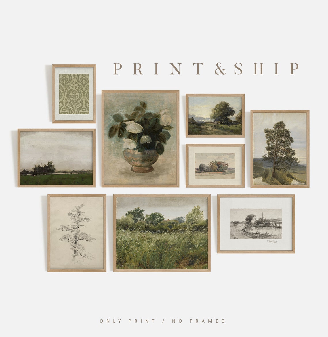 Gallery Wall Set of 9 MAILED Art Prints Wall Art Set - Etsy