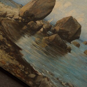 Coast Line Art Print, Landscape Art Print, Sea and Nature Oil Painting ...