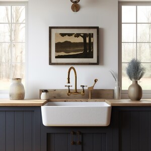 Dark Lakescape and Tree Art Print, Murk Painting Print, Dark Moody ...