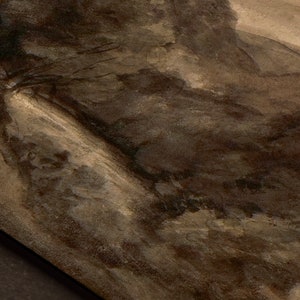 Vintage Brown Landscape Print, Rustic Wall Art, Dark Moody Painting ...