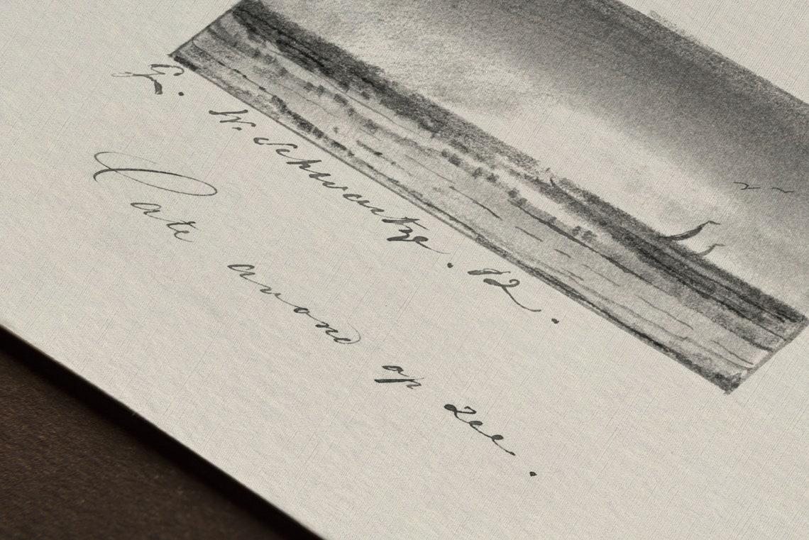 Vintage Sketch Art Print, Seascape Sketch ART, Landscape Drawing Print ...