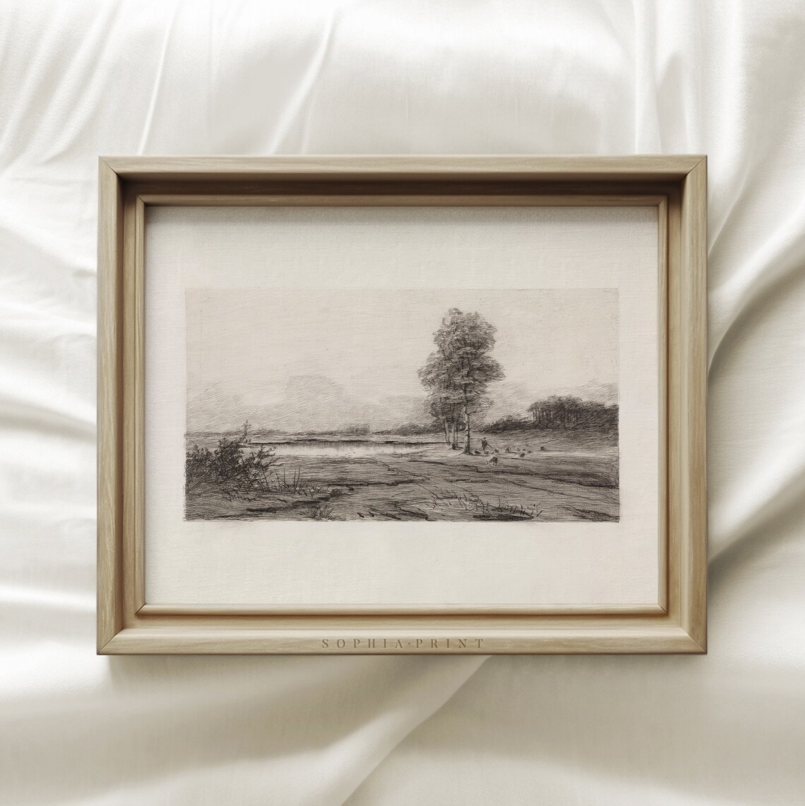 Vintage Landscape Drawing Print Elegant Sketch Wall Art - Etsy