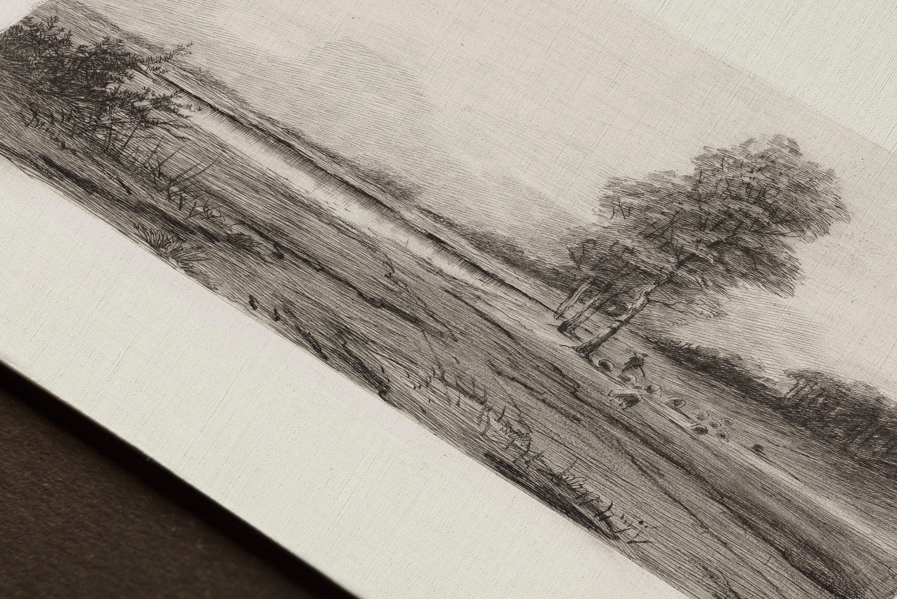 Vintage Landscape Drawing Print Elegant Sketch Wall Art - Etsy