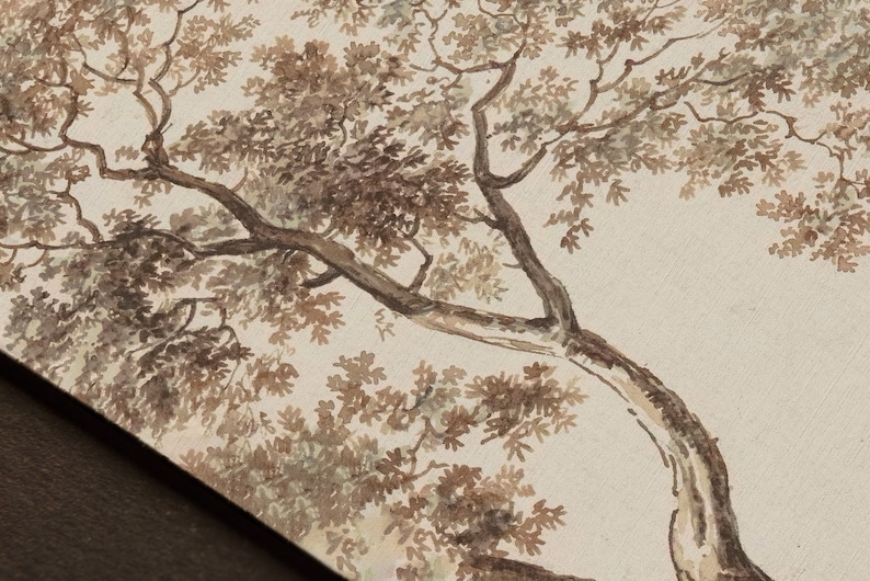 Vintage Rustic Tree Sketch Art Print, Minimalist Neutral Etching ...