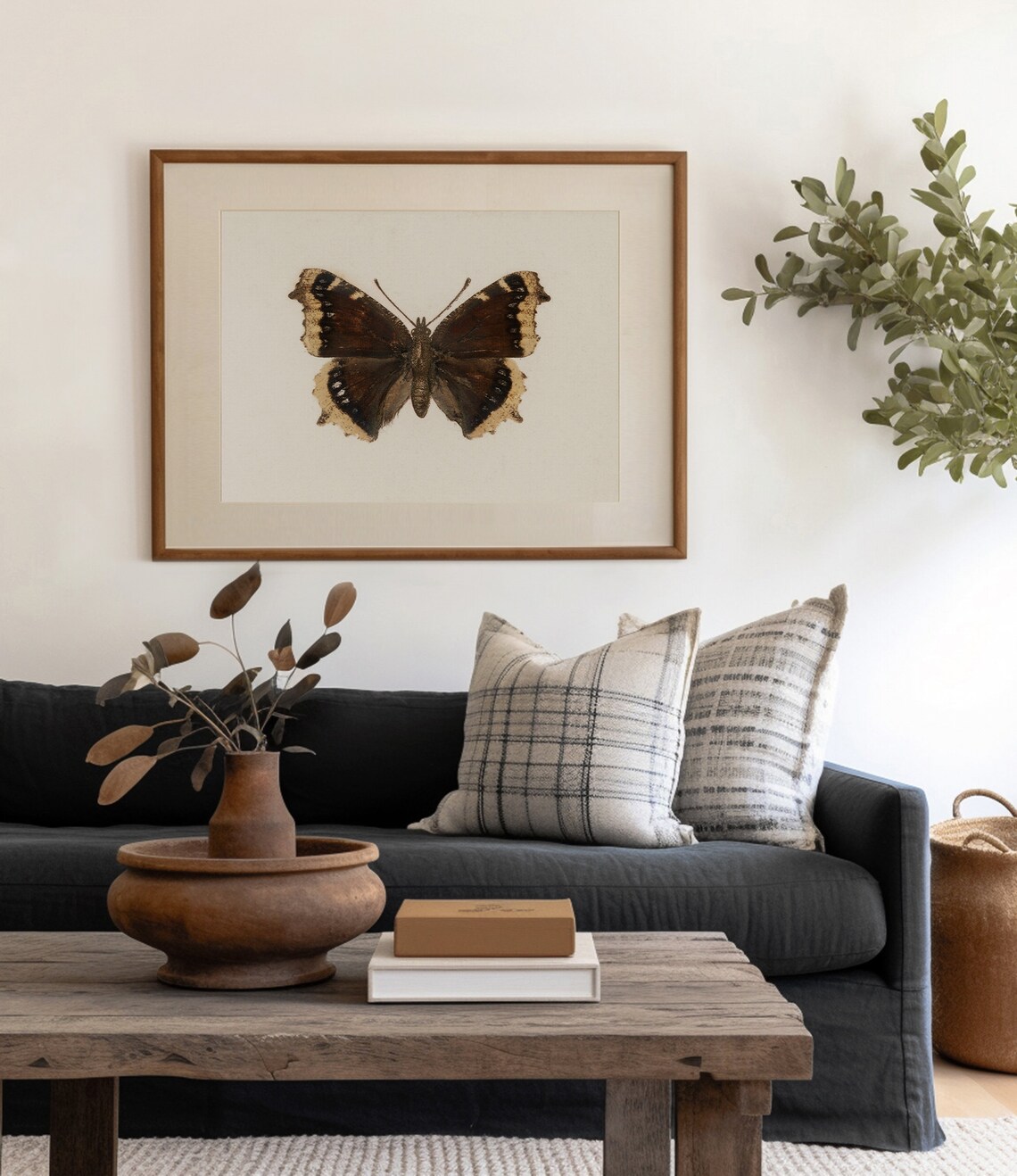 Vintage Neutral Butterfly Print, Dark Moody Insect Wall Art, Animal ...