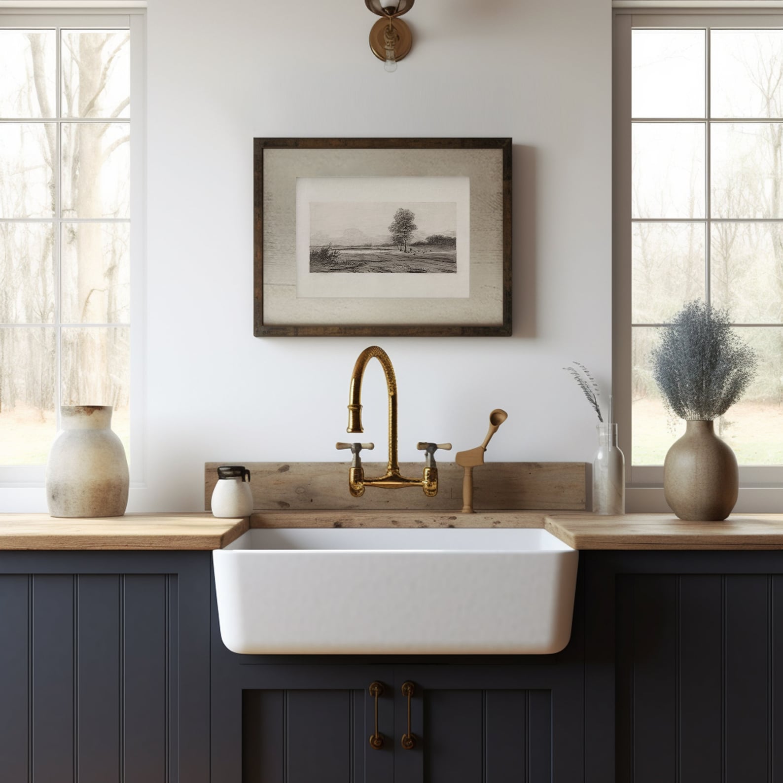 Vintage Landscape Drawing Print Elegant Sketch Wall Art - Etsy