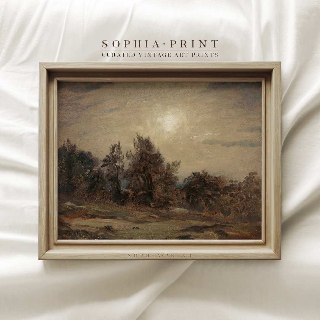 Vintage Landscape Print, Rustik Forest Wall Art, Dark Moody Print ...