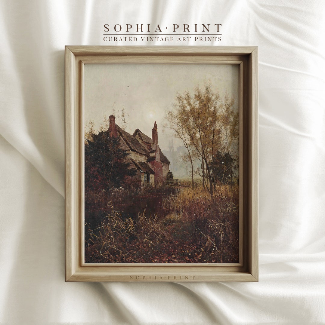 Vintage Landscape Print, Rustik Wall Art, Dark Moody Landscape Print ...