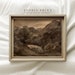 Vintage Brown Landscape Print, Rustic Wall Art, Dark Moody Painting ...