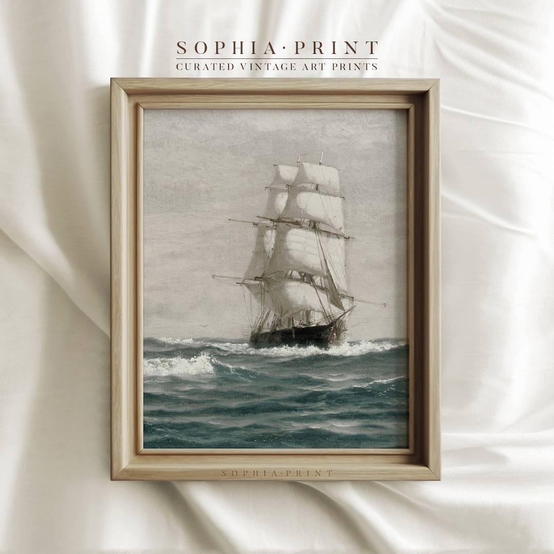 Sailing Vessel Painting Print, Sailboat Art Print, Sailing Yacht Print ...