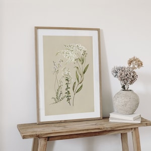 Vintage Flower Art Print, Farmhouse Wall Decor, Botanical French ...