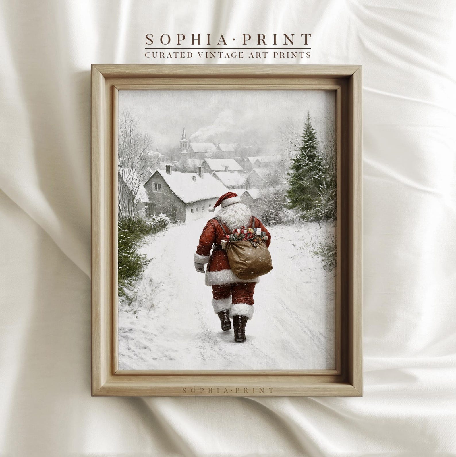 Christmas Father Painting Art Print, Christmas Art Print, Santa Claus ...