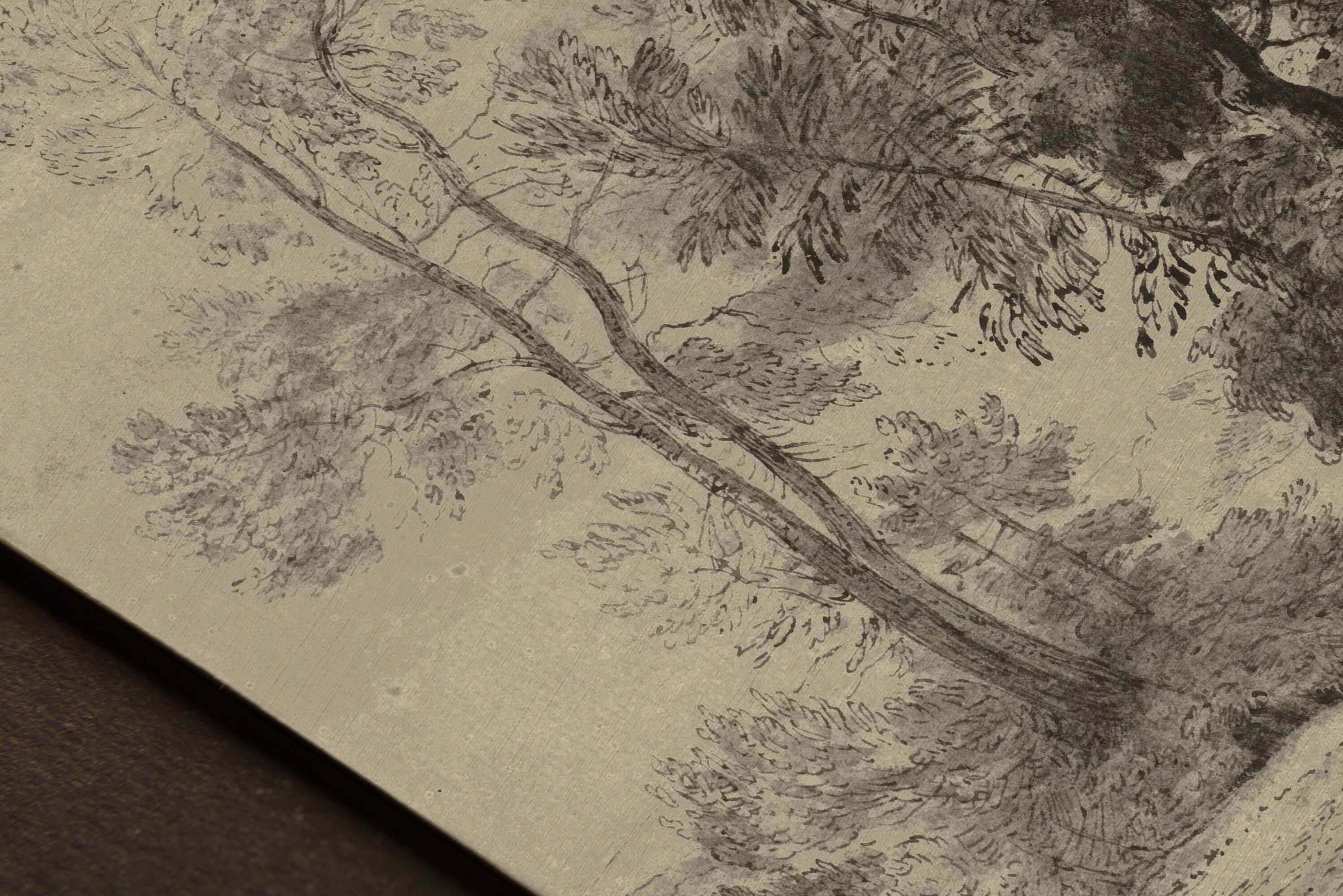 Vintage Tree Ink Drawing Warm Tone Tree Forest Wall Art - Etsy