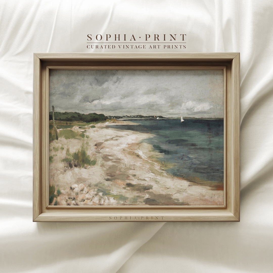 Vintage Coastal Seaside Print, Beach House Wall Art Decor, Vintage Art ...