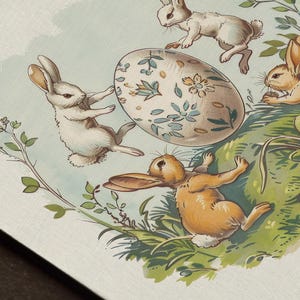 Easteregg Art Print, Easter Painting Print, Holy Week Art Print, Rabbit ...