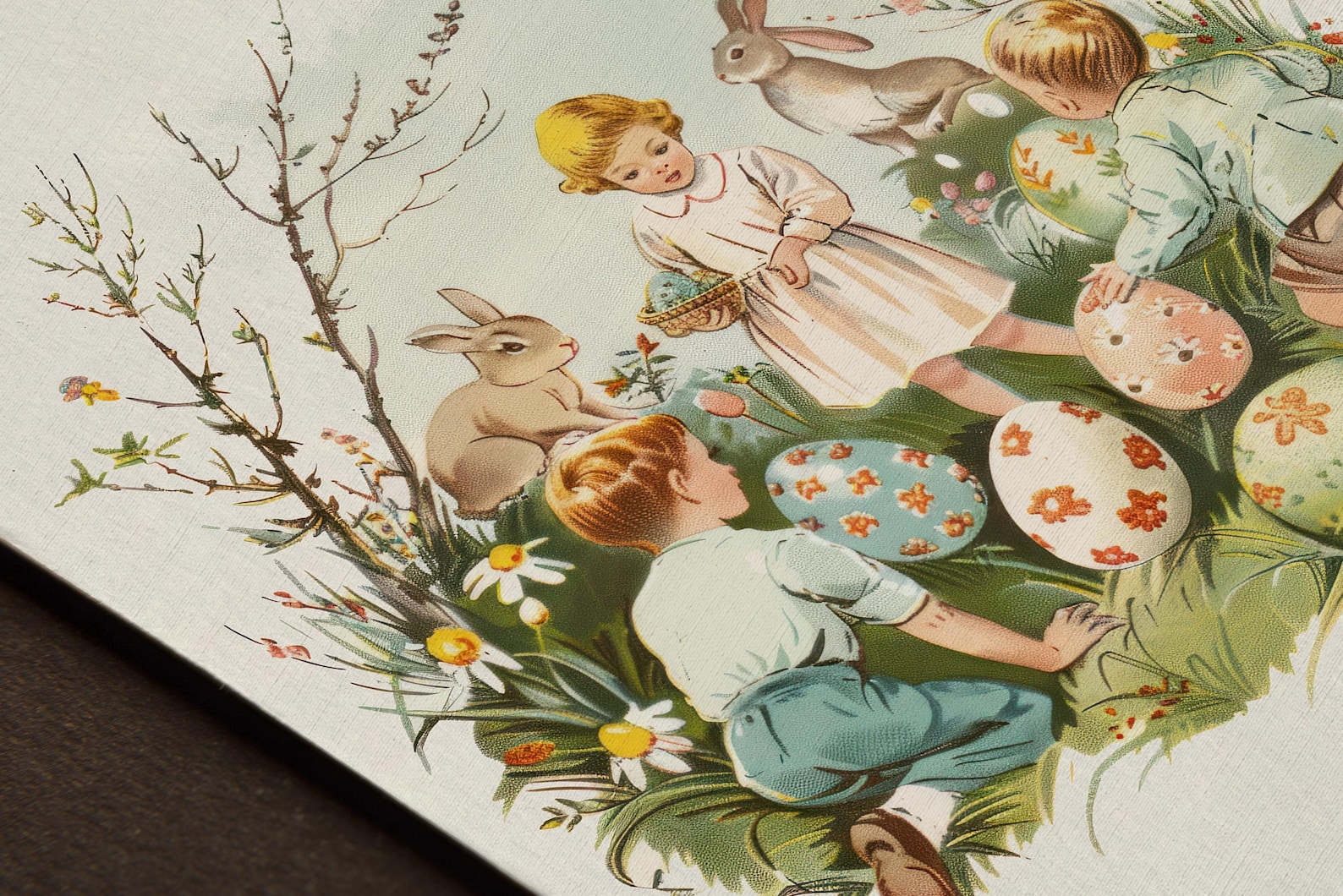 Nursery Painting Art Print, Holy Week Art Print, Children and Rabbits ...