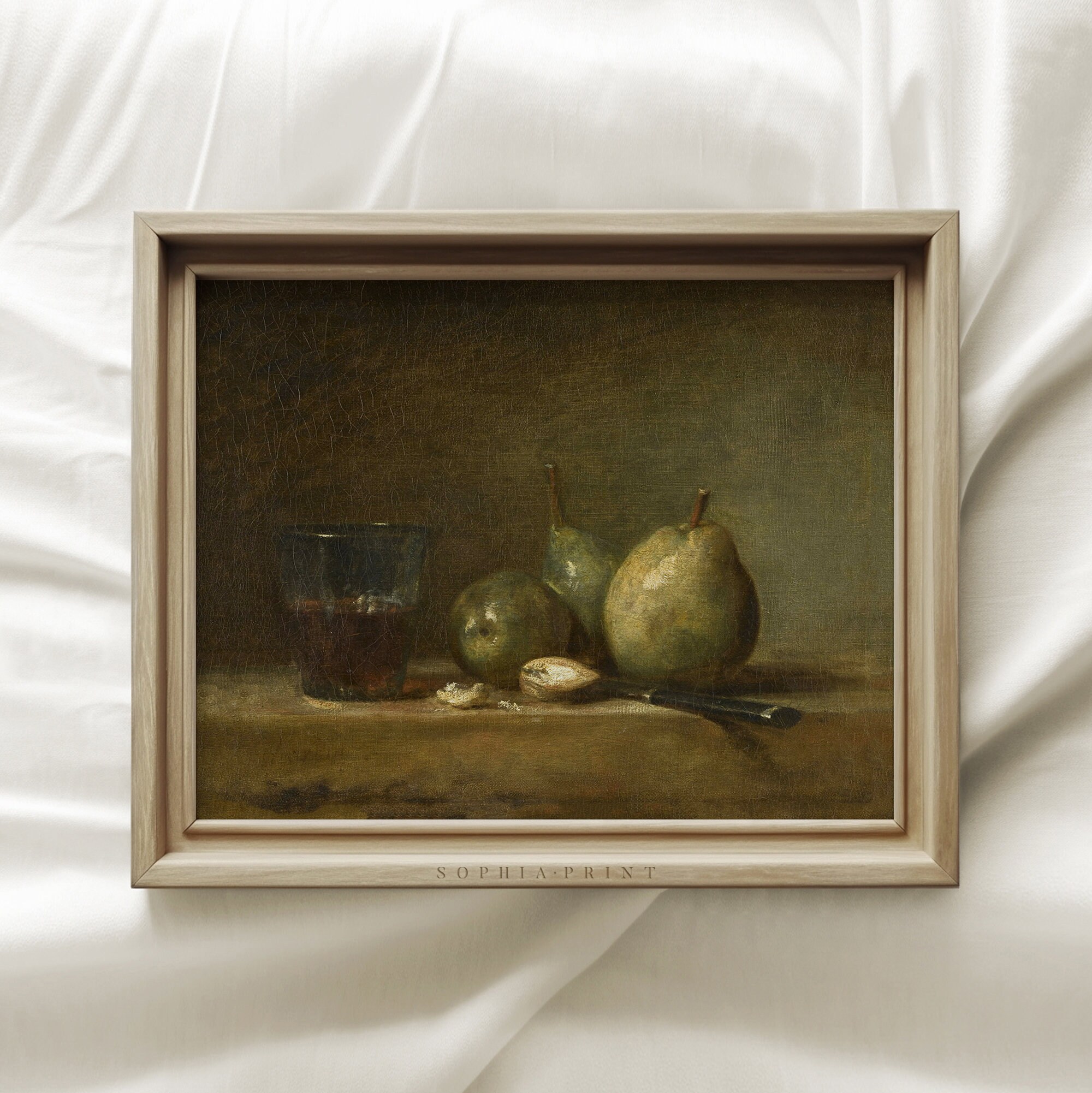 Rustic Pear and Liqueur Painting, Moody Fruits Wall Art, Farmhouse ...