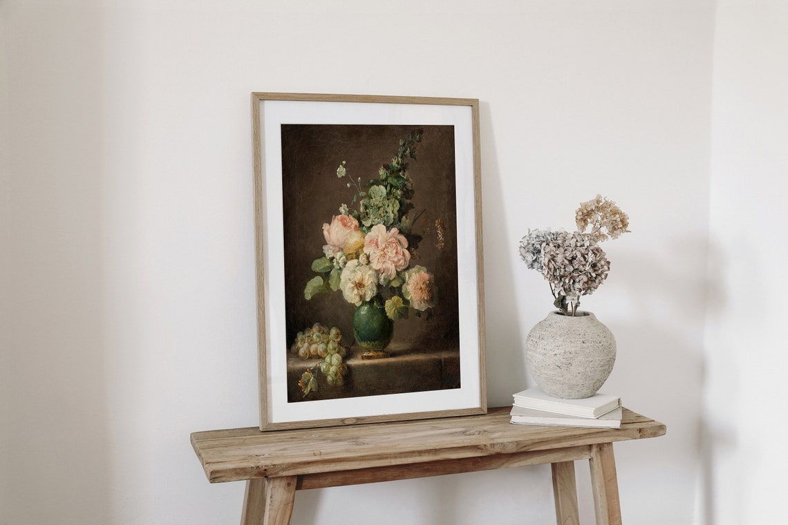 Great Light Colored Roses Painting Art, Light Colored Flower Art Print ...