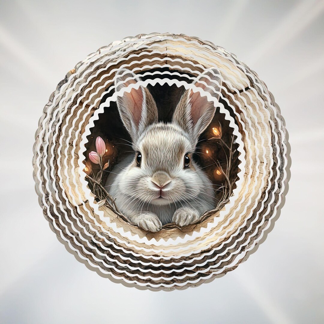 Rabbit Wind Spinner PNG Digital Download 3D Sublimation Design Easter ...
