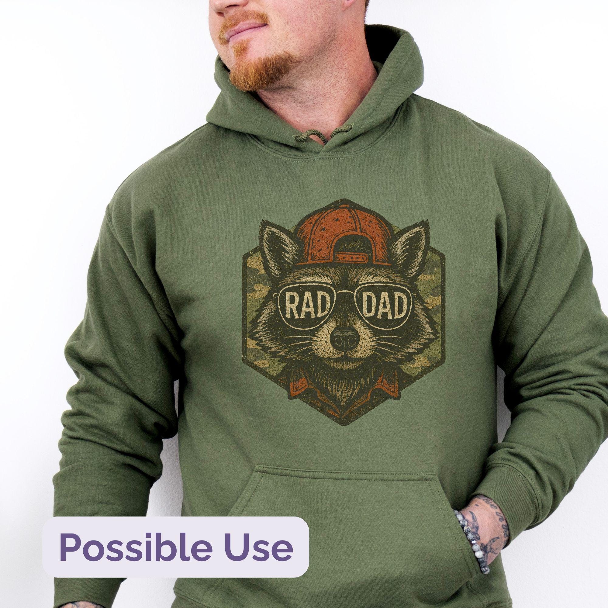 Rad Dad Png, Camo Dad Png, Cool Dad Sublimation Design, Funny Raccoon ...