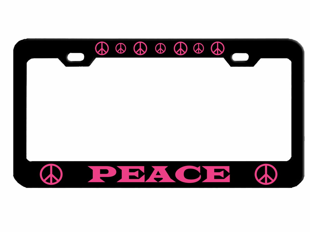 Peace Sign Style Heavy Duty Metal License Plate Frame/car Accessories ...
