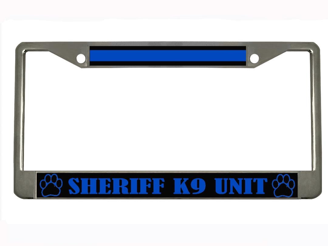 Thin Blue Line Sheriff K9 Unit Design Heavy Duty Metal Car License ...
