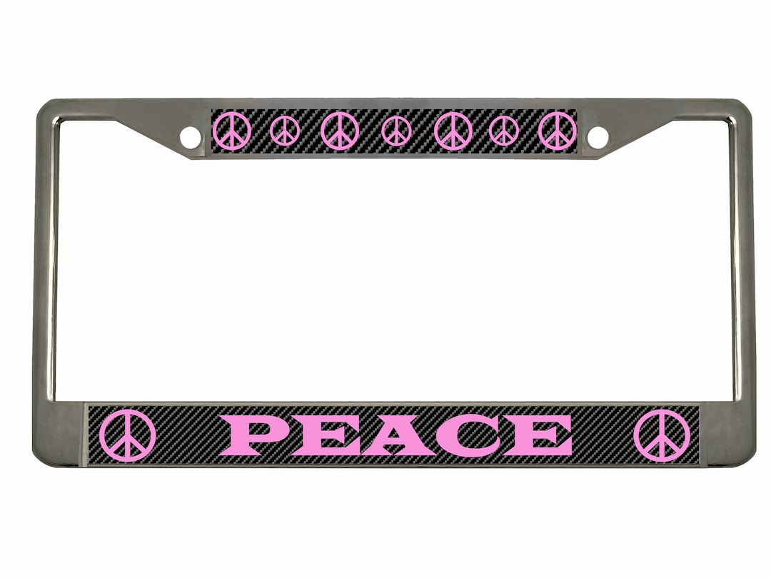 Peace Sign Style Heavy Duty Metal License Plate Frame/car Accessories ...