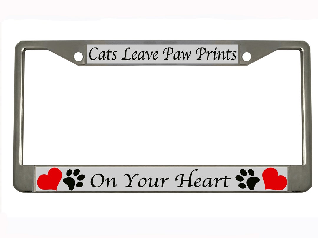 Cat Paw Prints License Plate Frame - Heavy Duty Metal Auto Tag - Etsy