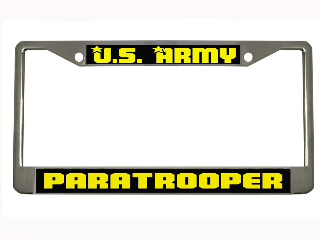 U.S. Army Paratrooper Design Heavy Duty Metal Car License Plate Frame ...