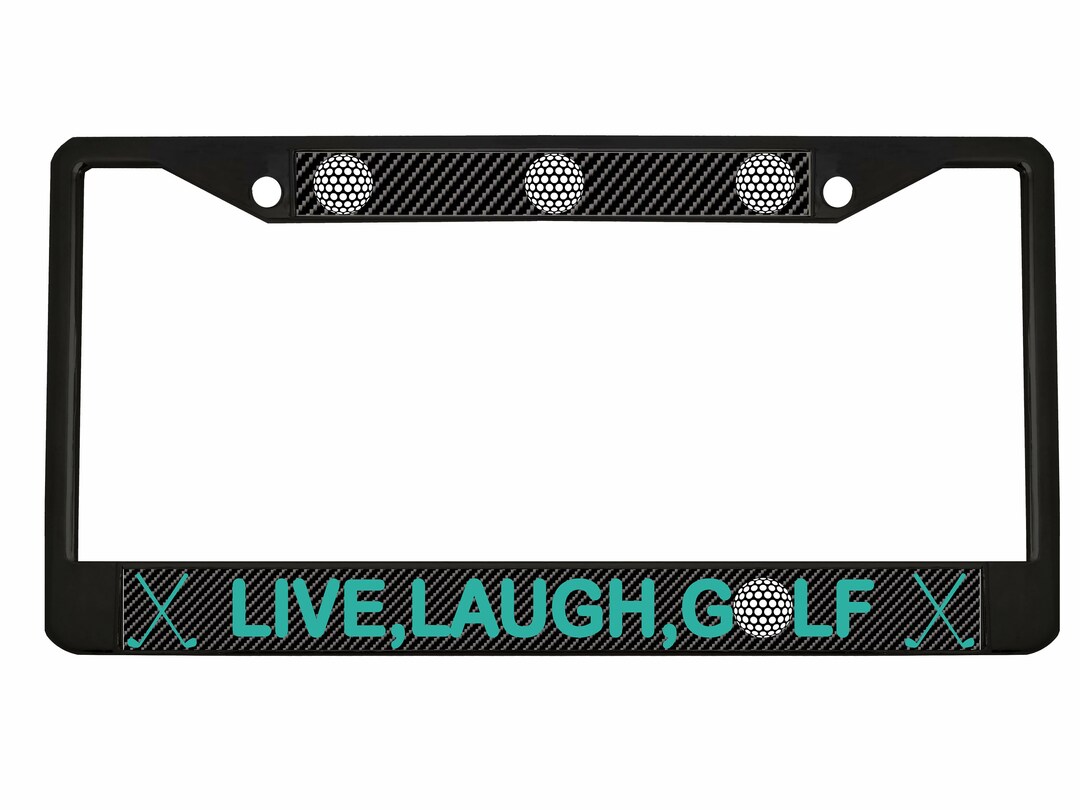 Live Laugh Golf Metal License Plate Frame - Carbon Fiber Style - Etsy