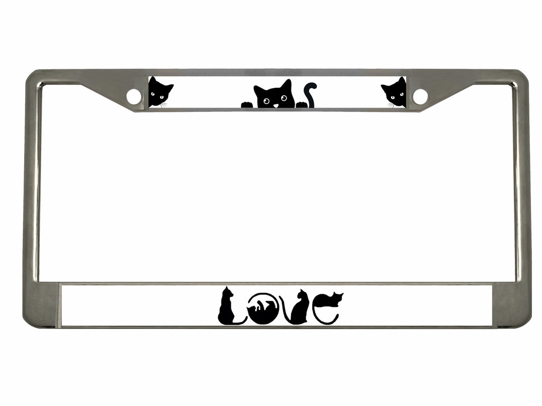 Cat Love Logo License Plate Frame Car Tag Holder Cover/car Accessories ...