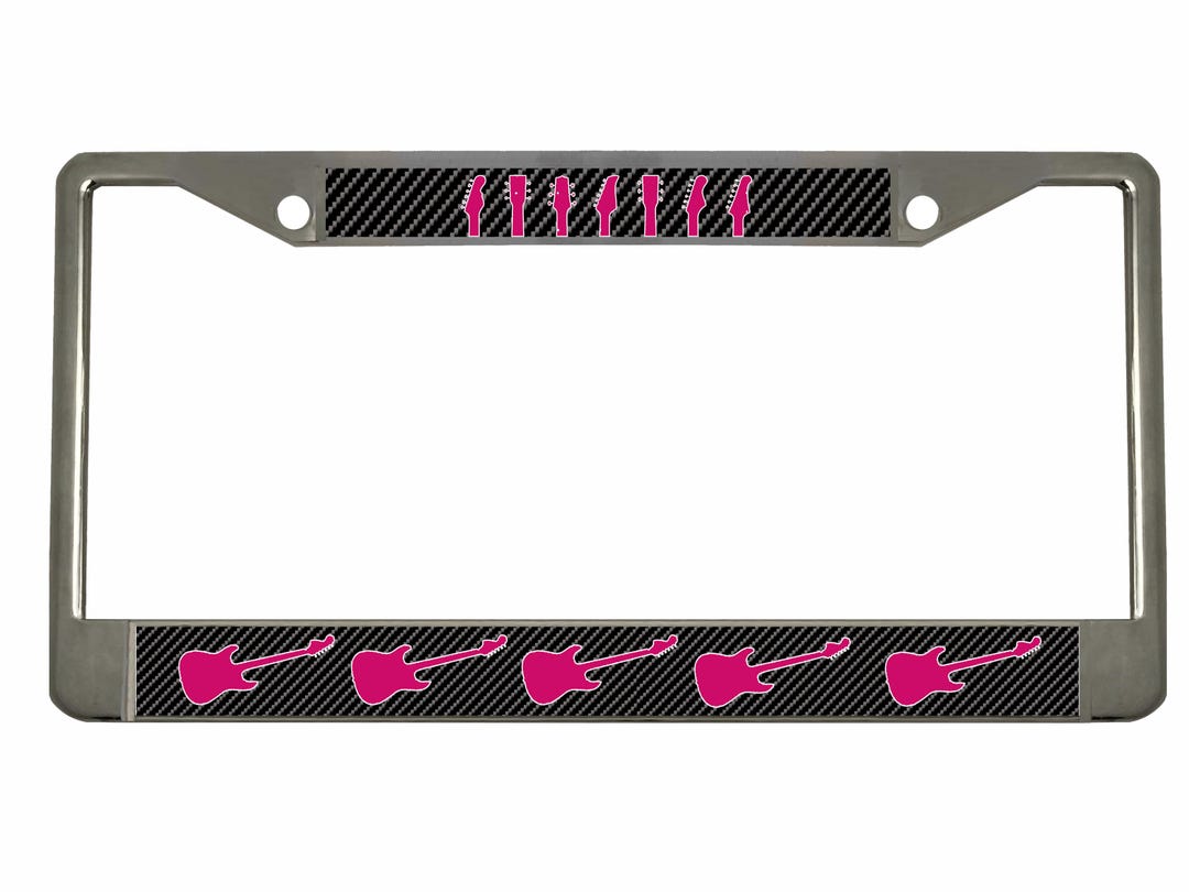 Electric Guitar License Plate Frame: Carbon Fiber Style Car Tag - Etsy