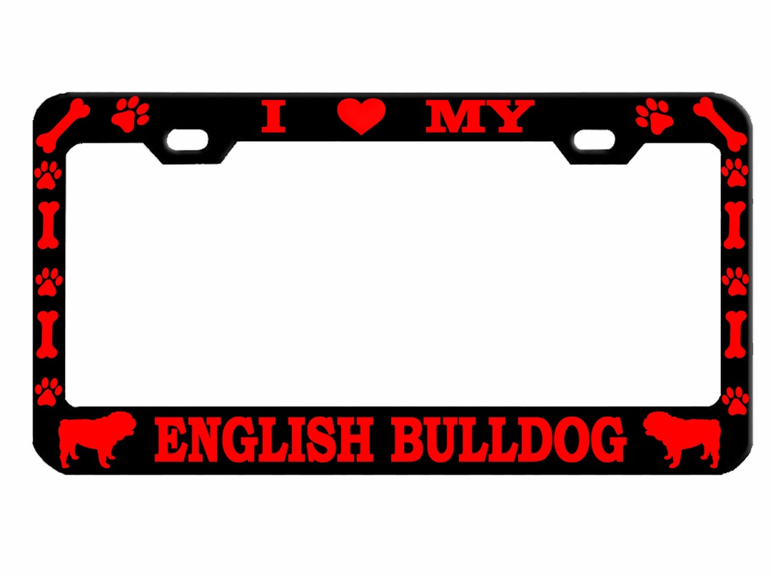 English Bulldog License Plate Frame: Heavy Duty Metal Auto Tag - Etsy