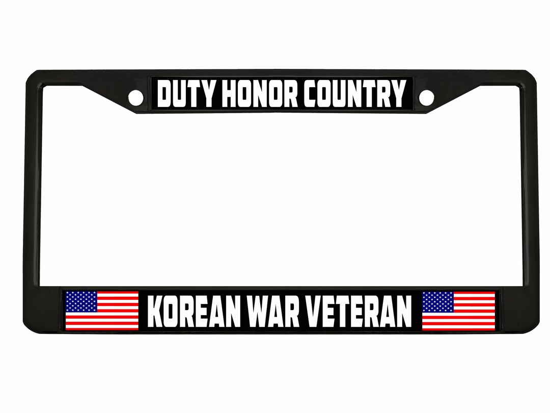 Korean War Veteran License Plate Frame: Duty Honor Country Design - Etsy